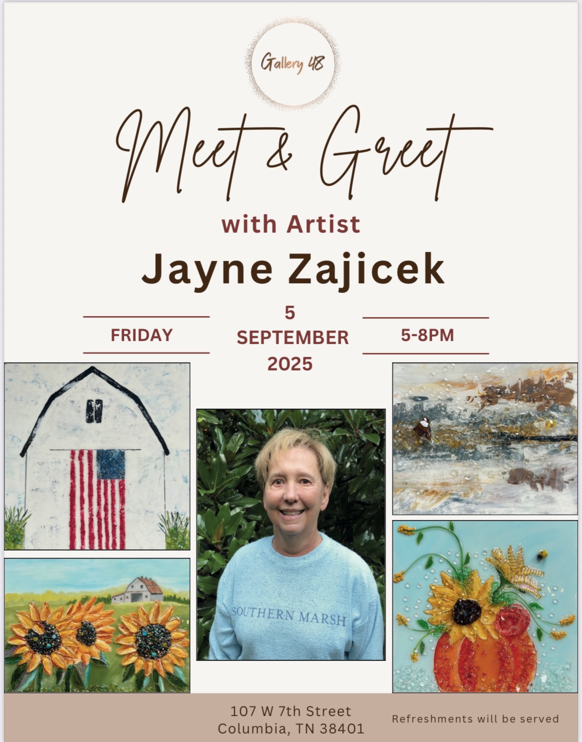 Meet and Greet with artist Jayne Zajicek - Experience Maury
