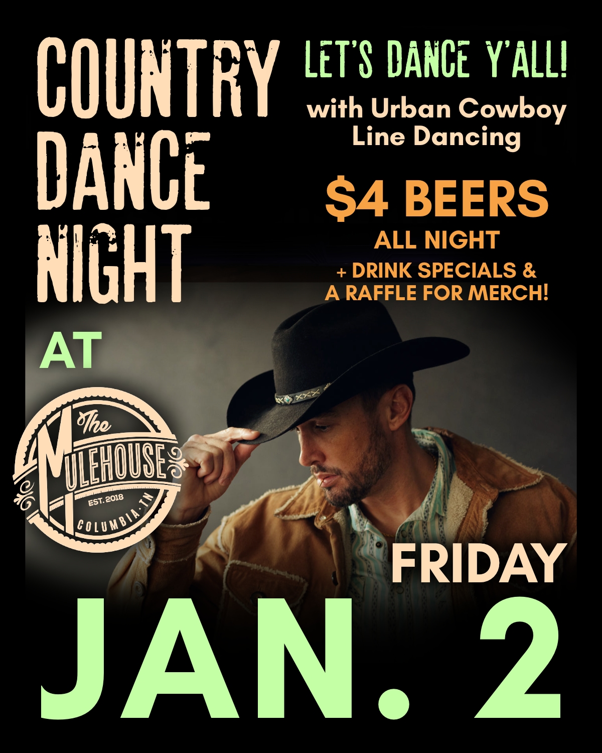 Country Dance Night w/Urban Cowboy Line Dancing at The Mulehouse ...