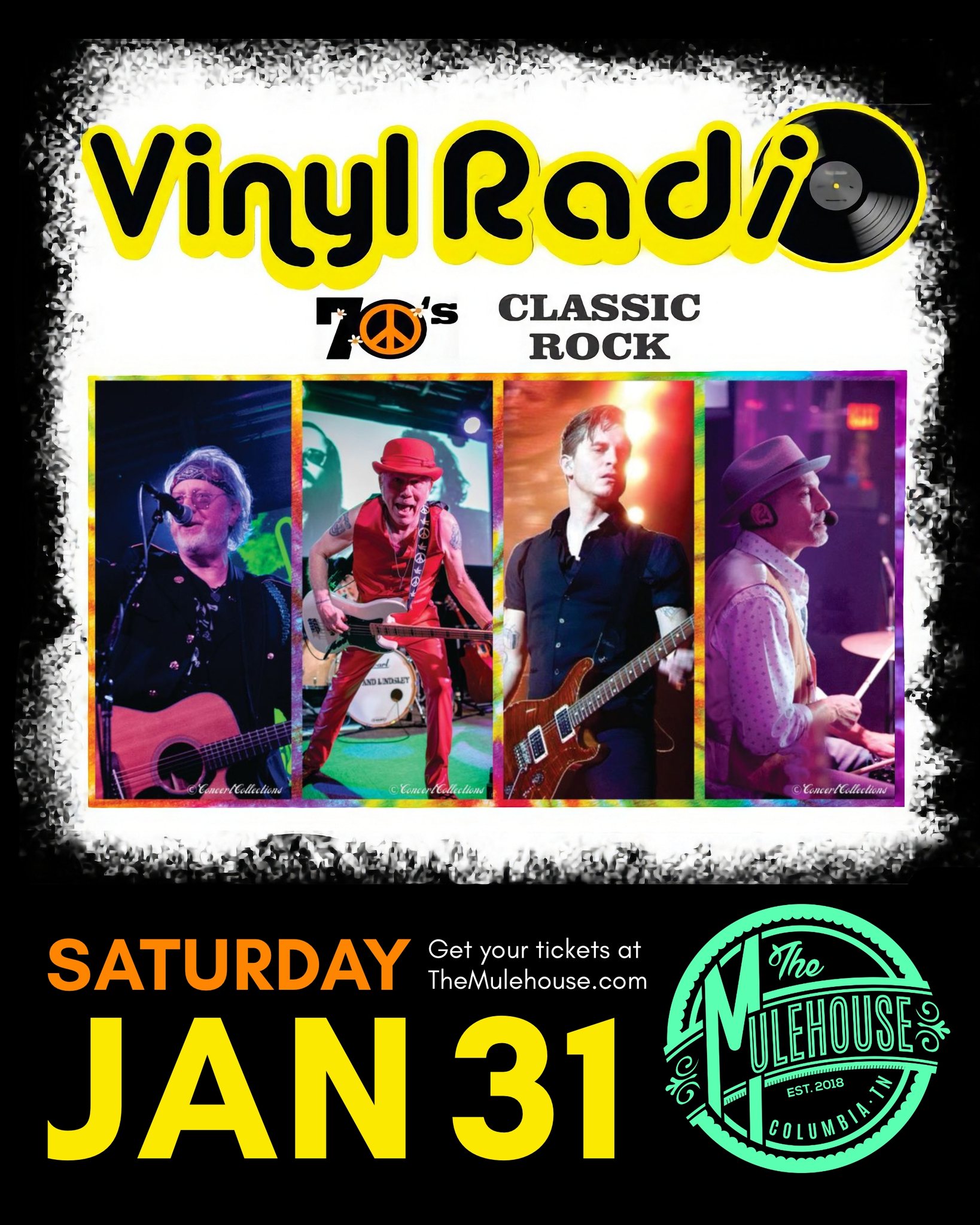 Vinyl Radio- 70s Classic Rock Tribute at The Mulehouse - Experience Maury